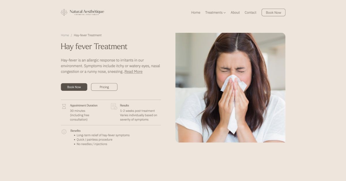 Hay Fever Relief | Botulinum Treatment | Natural Aesthetique